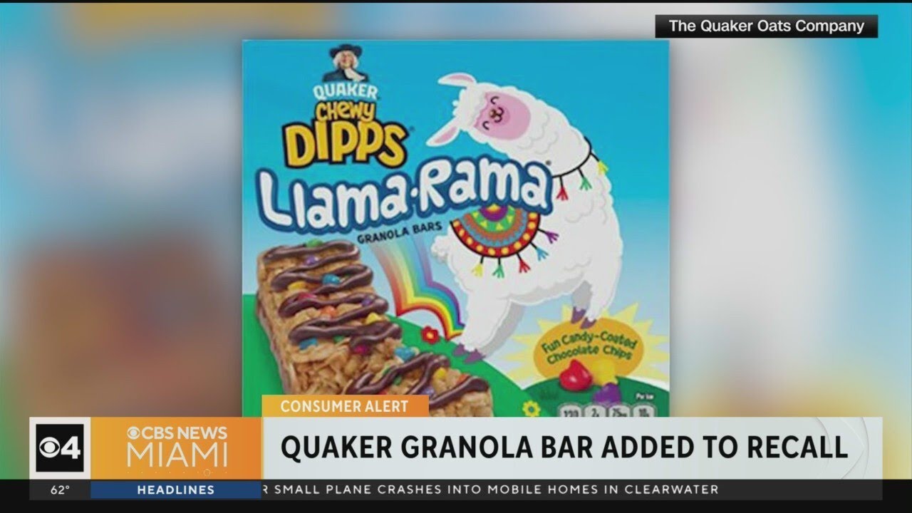 Quaker Oats recalls another granola bar over posssible salmonella contamination - THE MIAMI ...