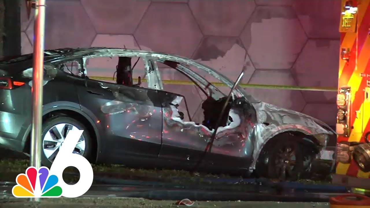 1 dead after Tesla crashes, bursts into flames in Florida - THE MIAMI ...