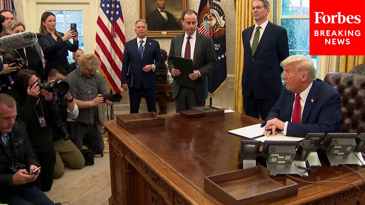 Trump Signs New Executive Orders While Taking Questions From Reporters ...