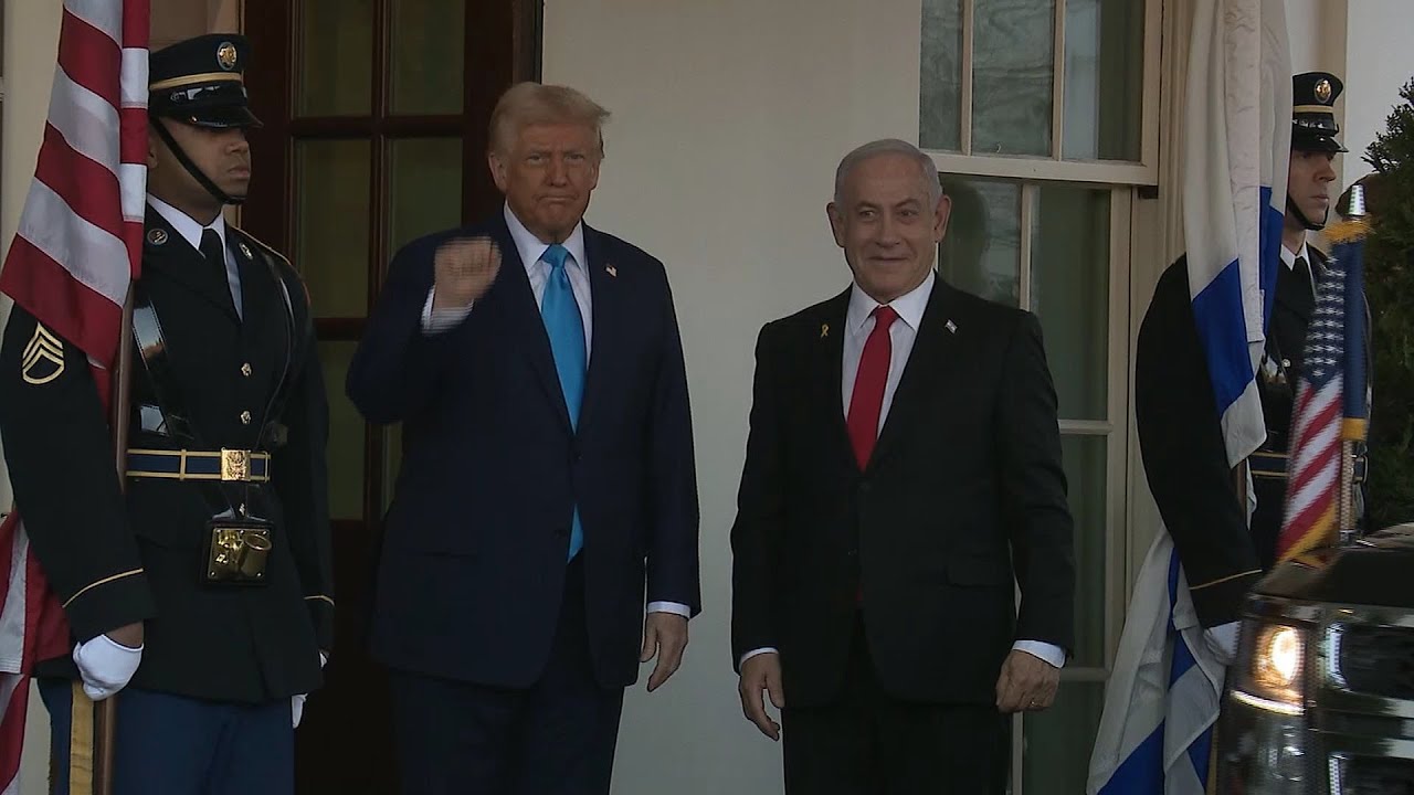 Trump & Netanyahu meet at the White House to discuss the ceasefire with ...