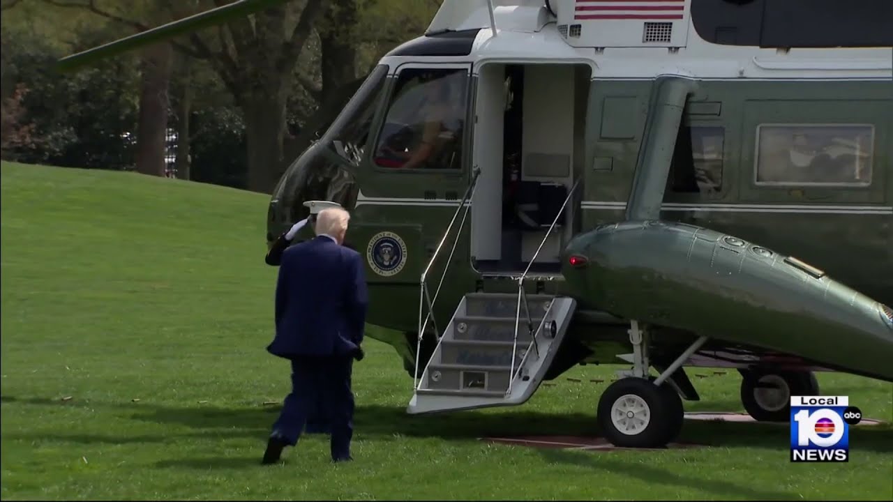 Trump leaves White House for Doral after tariffs announcement - THE ...