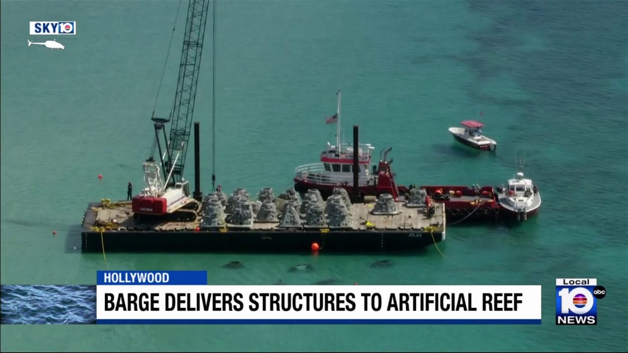 Barge delivers structures to South Florida artificial reef - THE MIAMI ...