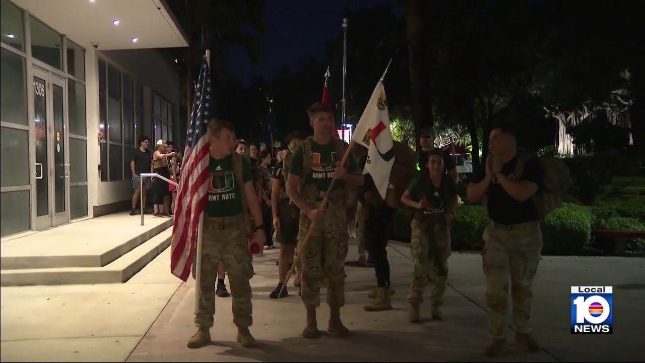 University of Miami ROTC leads 9/11 memorial ruck through Coral Gables ...